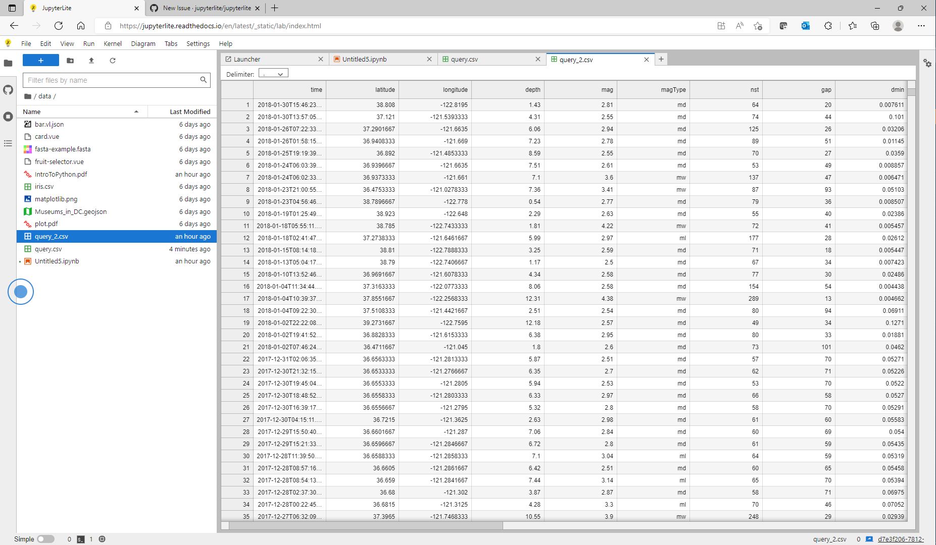 Cant Upload Csv Files 1mb To Jupyterlite File System By Drag And