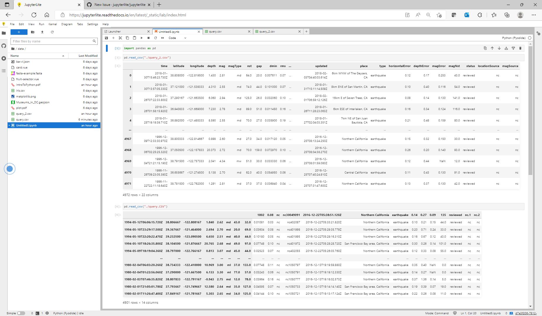 Cant Upload Csv Files 1mb To Jupyterlite File System By Drag And Drop · Issue 741
