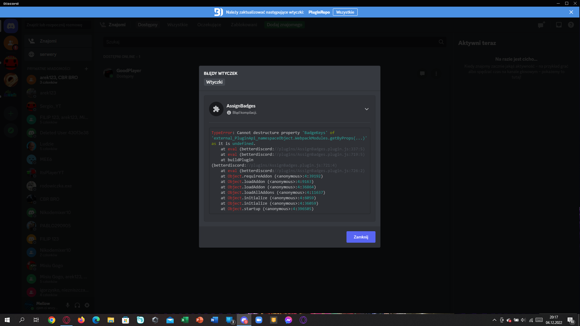 [BUG] Compilation Error · Issue #336 · QWERTxD/BetterDiscordPlugins · GitHub