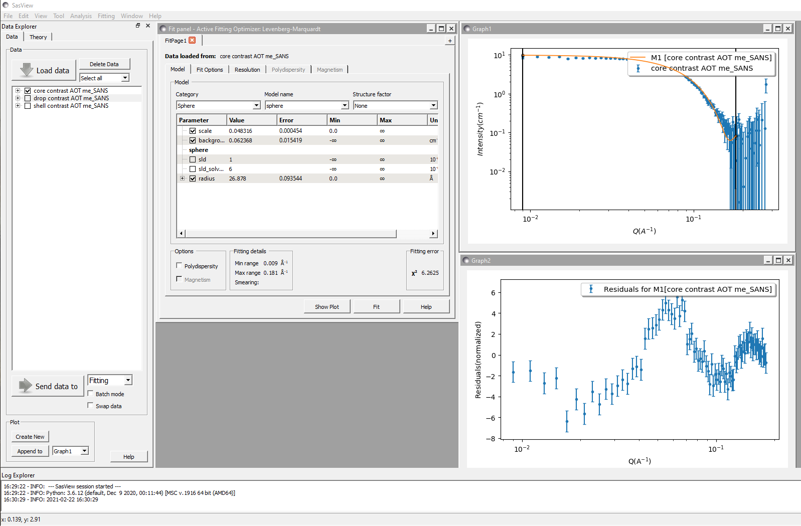 Batch fitting in 5.x returns different parameters to single fits in 5.x · Issue #1794 · SasView ...