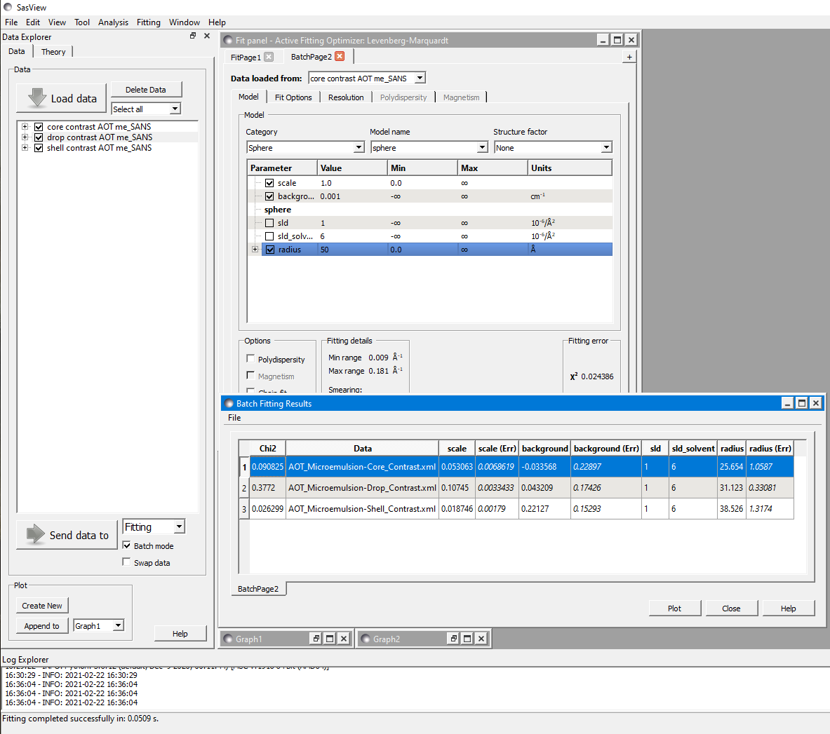 Batch fitting in 5.x returns different parameters to single fits in 5.x · Issue #1794 · SasView ...