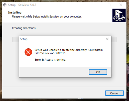 5.0.3 RC1 problems with installation/running on Windows · Issue #1622 · SasView/sasview · GitHub