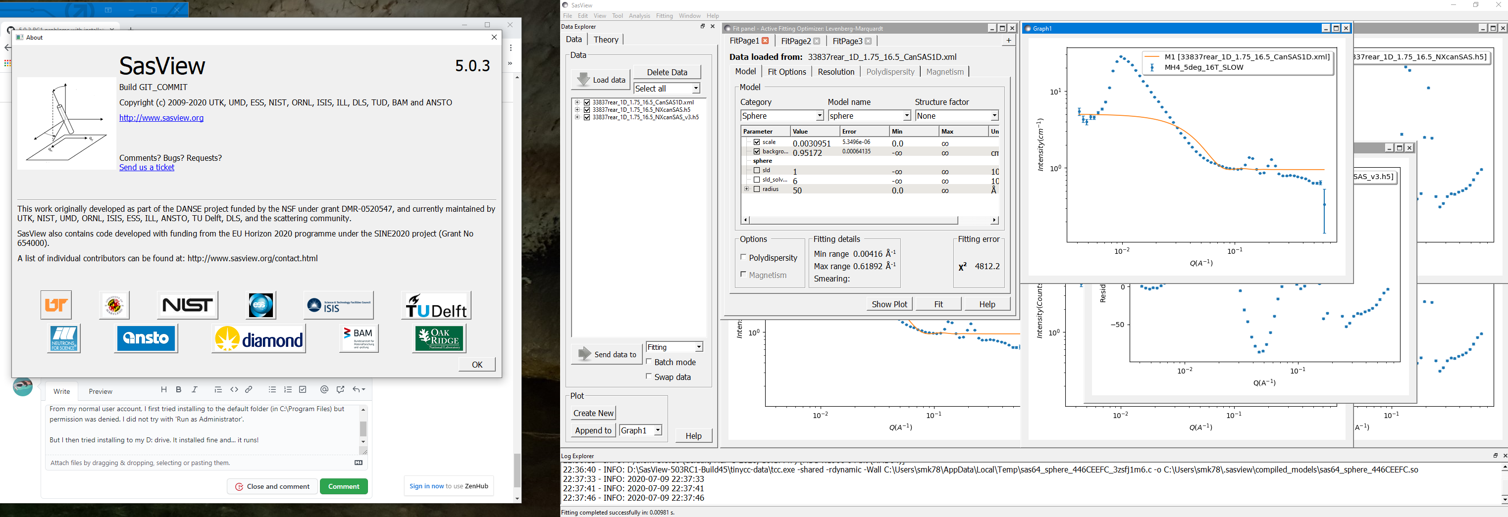 5.0.3 RC1 problems with installation/running on Windows · Issue #1622 · SasView/sasview · GitHub
