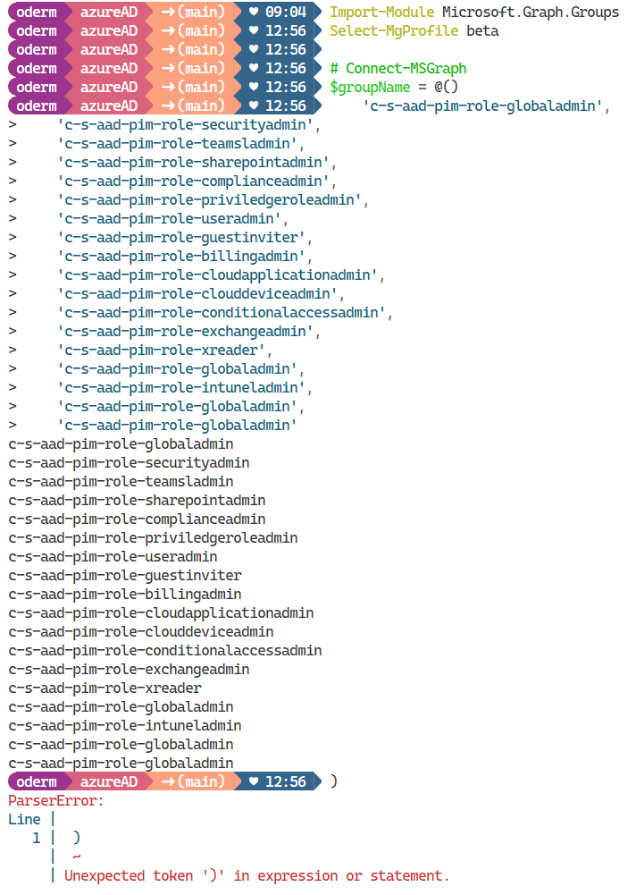 vs code with pwsh external console: array gets closed immediately after the open bracket · Issue ...