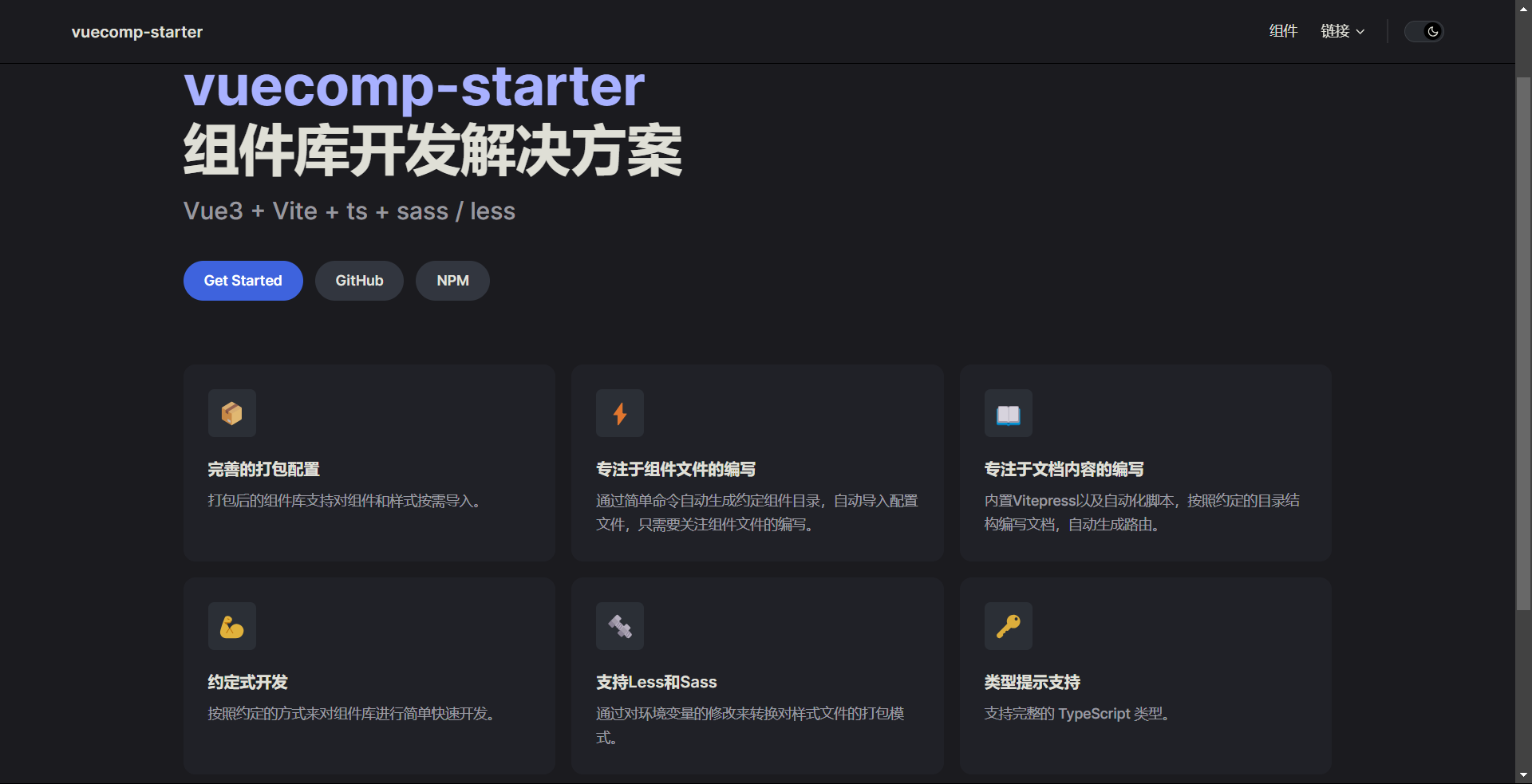 【开源自荐】vuecomp Starter 组件库开发模板 · Issue 3603 · Ruanyfweekly · Github