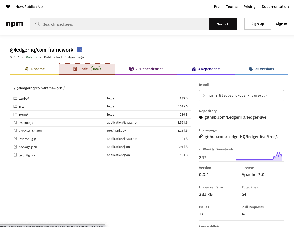 [bug] Coin Framework Is Not Built Before Being Published To Npmjs · Issue 3330 · Ledgerhq