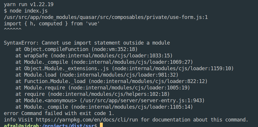Cannot use import statement outside a module · quasarframework quasar · Discussion #14140 · GitHub