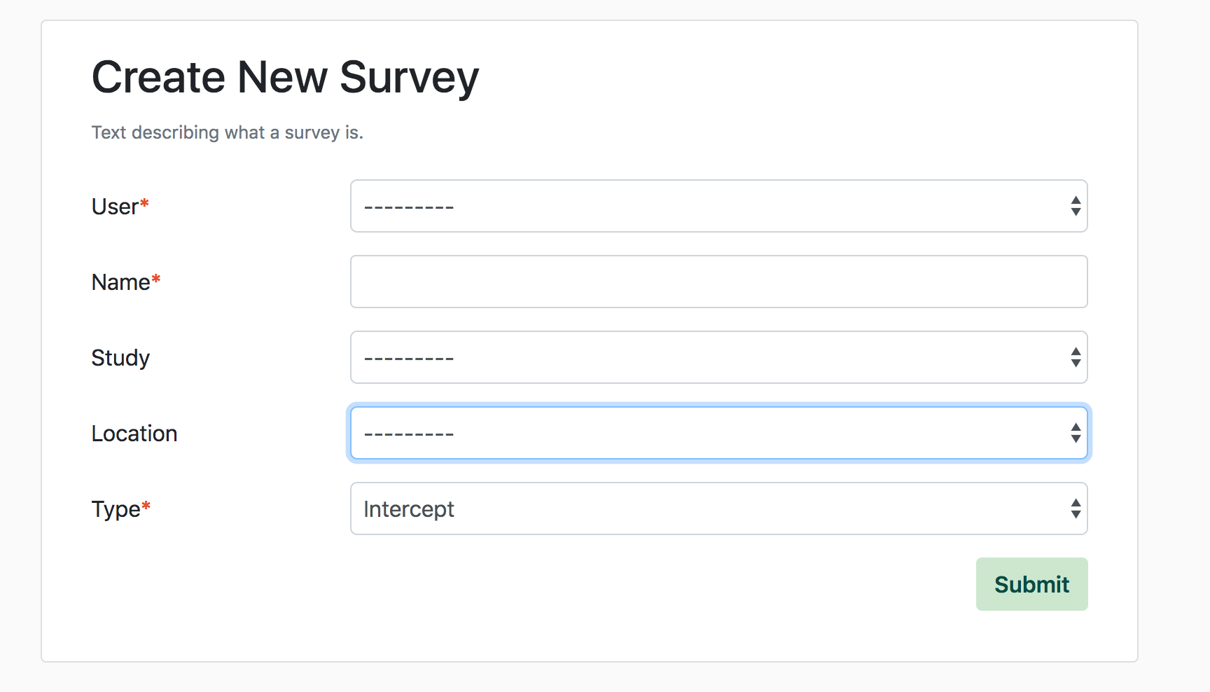 Automatically select user on survey creation · Issue #140 · datamade/just-spaces · GitHub