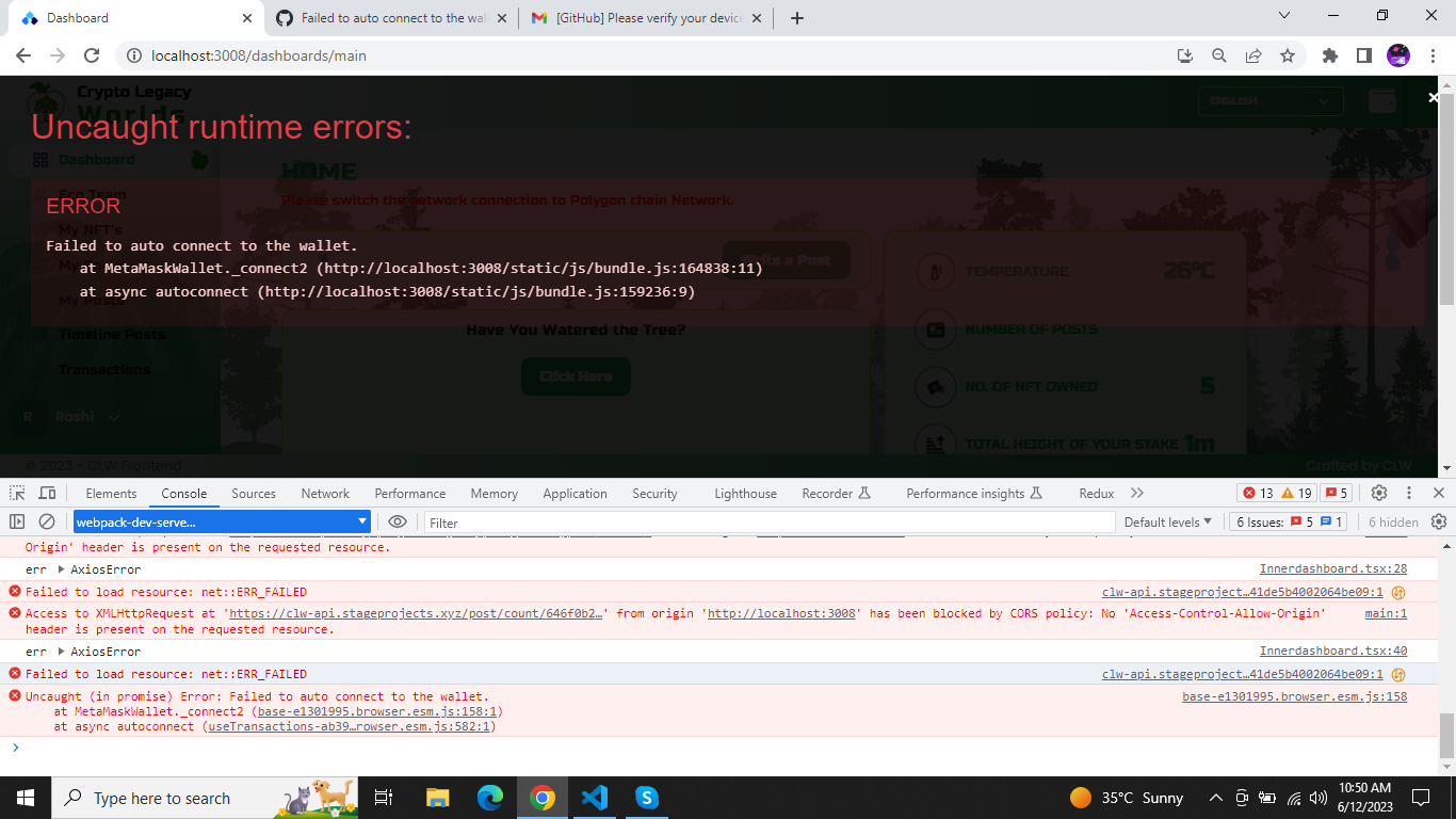 Failed To Auto Connect To The Wallet · Issue 1018 · Thirdweb Dev Js · Github