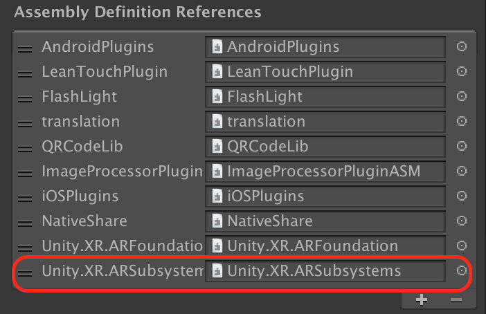 ArFoundation v1.5 samples : Error when using Assembly Definition files, Arsubsystems reference ...