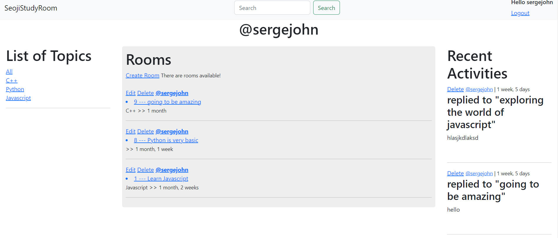 GitHub - SergeJohn/django-room-app: Welcome to the Room App! This is ...