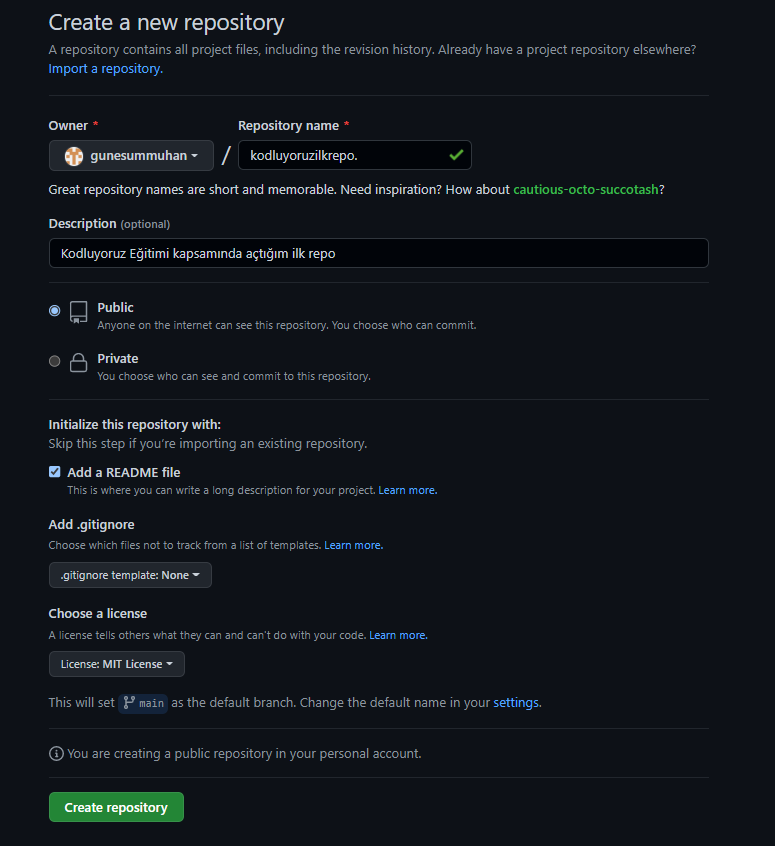 Github Gunesummuhan Kodluyoruzilkrepo Kodluyoruz Eğitimi Kapsamında