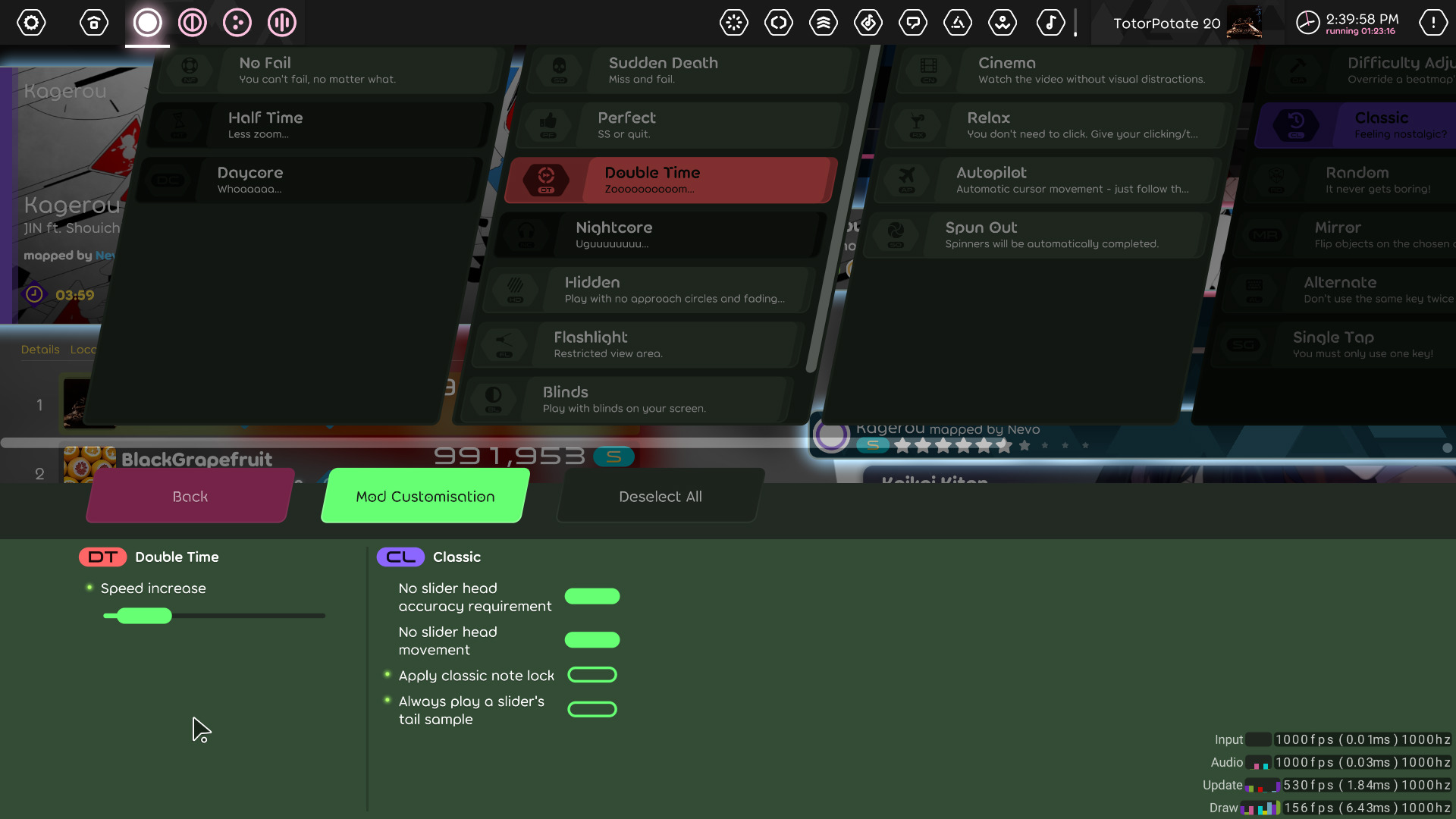 Show bpm in the mod customisation menu · ppy osu · Discussion #19190 · GitHub
