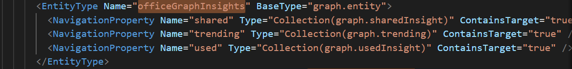 Paths not generated for apis that return entity types with no navigation property but have base ...