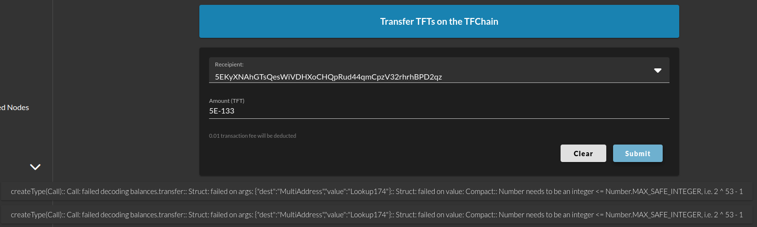 Decimals validation in Withdraw TFT and Transfer TFT · Issue #244 · threefoldtecharchive/tfgrid ...