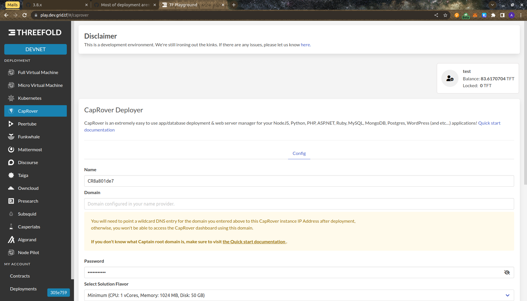 Most of deployment aren't loading · Issue #1030 · threefoldtecharchive/grid_weblets · GitHub