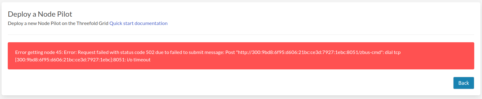 Failing to deploy a Node Pilot · Issue #1050 · threefoldtecharchive/grid_weblets · GitHub