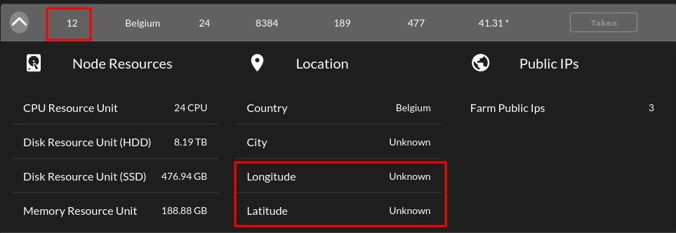 Dedicated Nodes: The `Longitude` & `Latitude` fields are empty in the node information · Issue ...