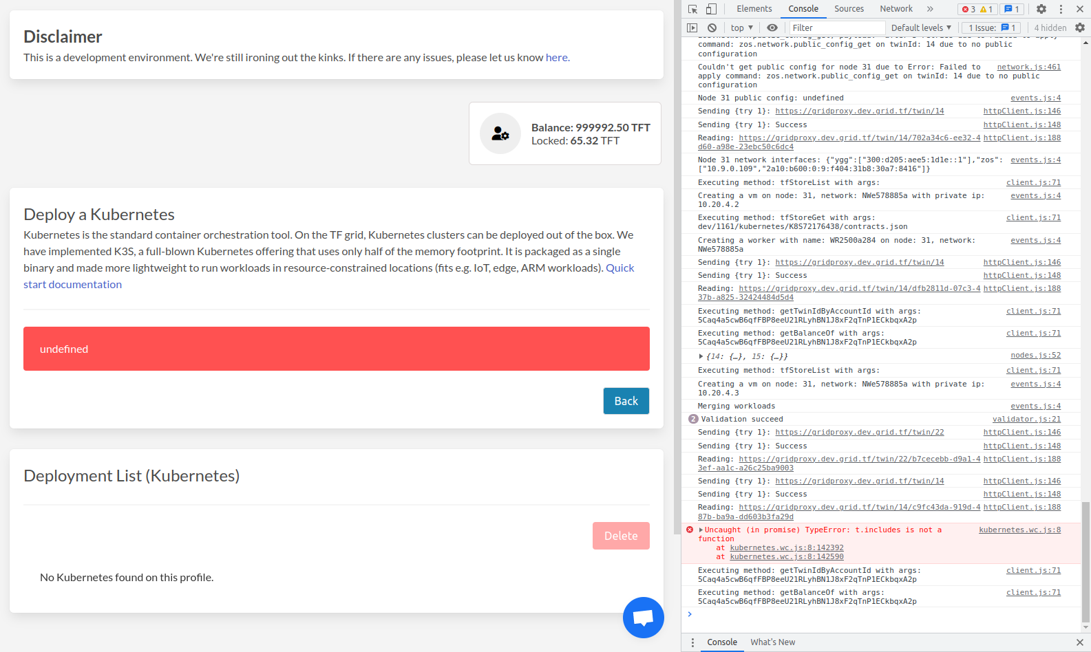 A `undefined` Error Alert When Deploying A Kubernetes Master And Worker · Issue 1241
