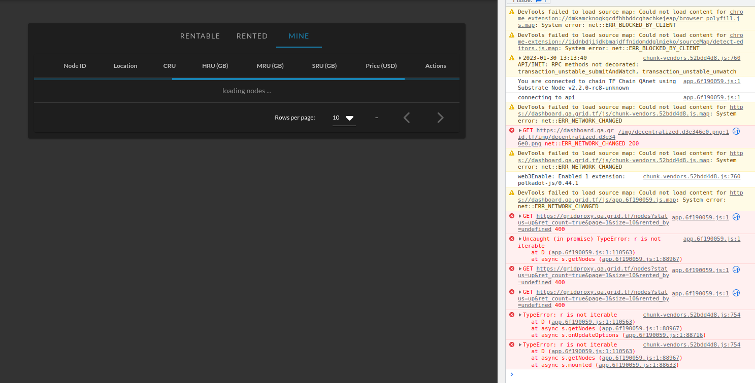 Mine tab in dedicate node keeps loading · Issue #481 · threefoldtecharchive/tfgrid_dashboard ...