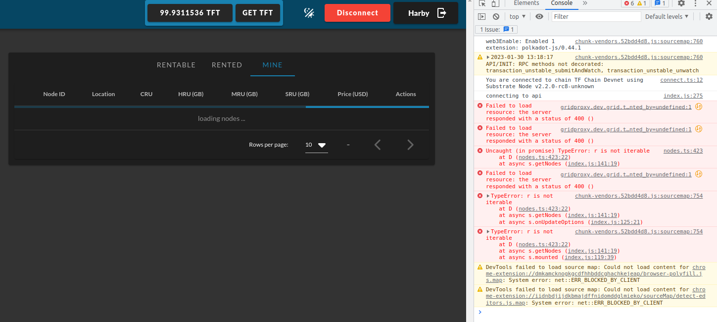 Mine Tab In Dedicate Node Keeps Loading · Issue 481 · Threefoldtecharchive Tfgrid Dashboard