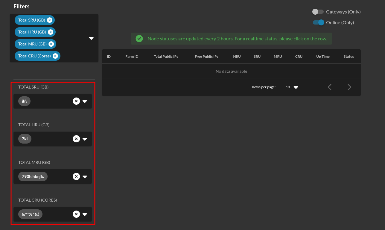 Total resource filter doesn't have any kind of validation · Issue #497 · threefoldtecharchive ...