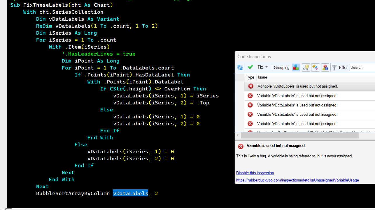 Variable Is Used But Not Assigned Variant Array Redim · Issue 6052 · Rubberduck Vba 