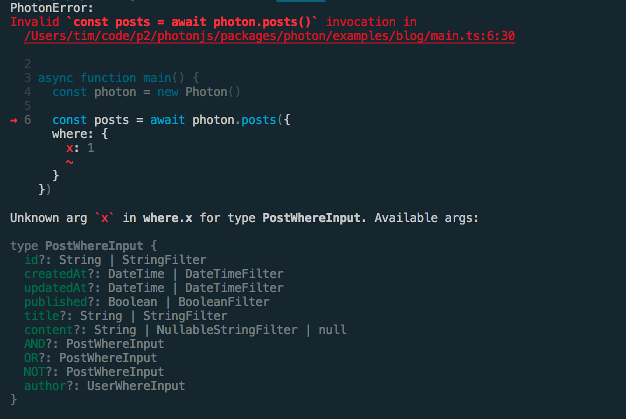 Photon.js error formatting · Issue #377 · prisma/specs · GitHub