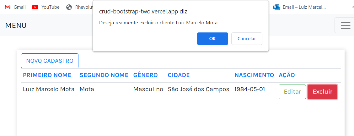 GitHub - luizmarcelolm/crudBootstrap: Aplicação para cadastro ...
