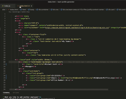 GitHub - Briggoh/Team-Profile-Generator: This is a Node.js command-line ...