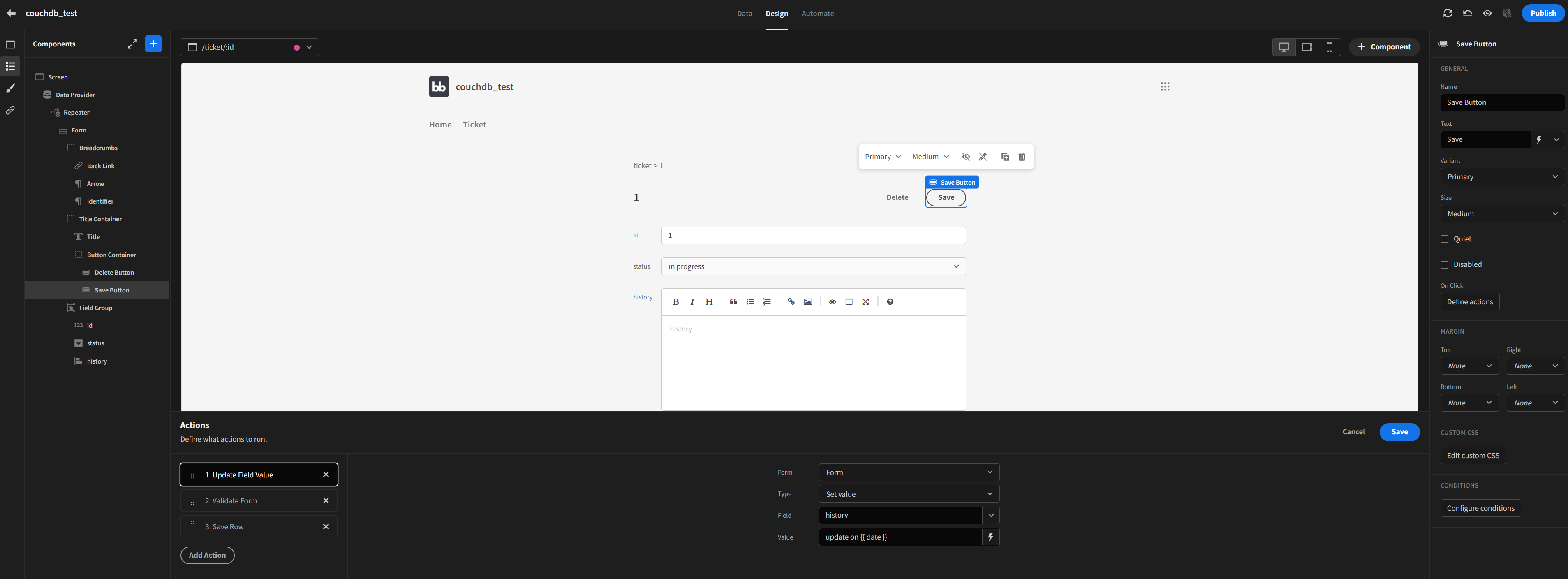 The Field Value Update By The Action Update Field Value Was Not Taken
