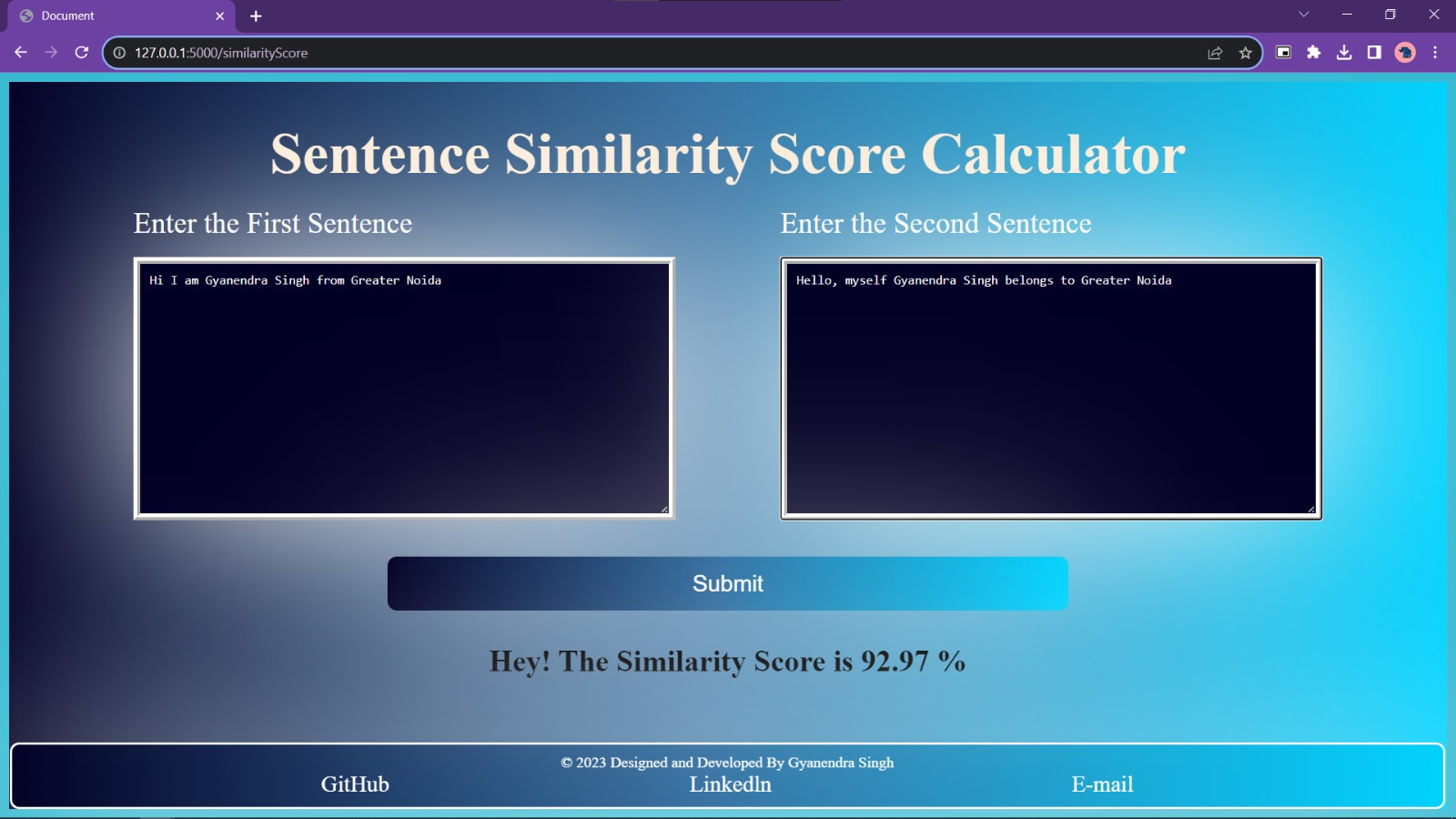 GitHub - gyanendra2003/Sentence-Similarity-Score-Using-BERT