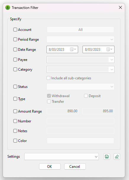 [Clear] button on Transactions Filter Dialog · Issue #5737 ...