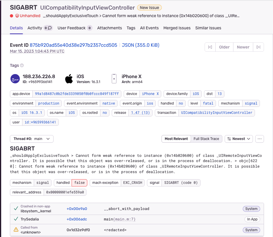 SIGABRT malloc: *** error for object pointer being freed was not allocated · Issue #32349 ...