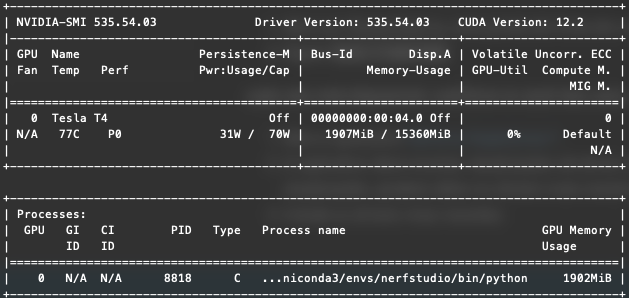 [STUCK] Instant-NGP the training without appearing in the logs, without iterations and not ...