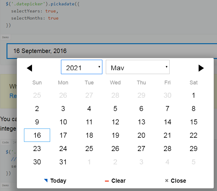 Some text cut when selectYears: true or selectMonths: true · Issue #1040 · amsul/pickadate.js ...
