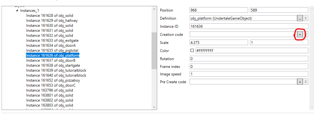 Add Support For Adding Creation Code To Game Object Instances · Issue 1349 · Underminersteam