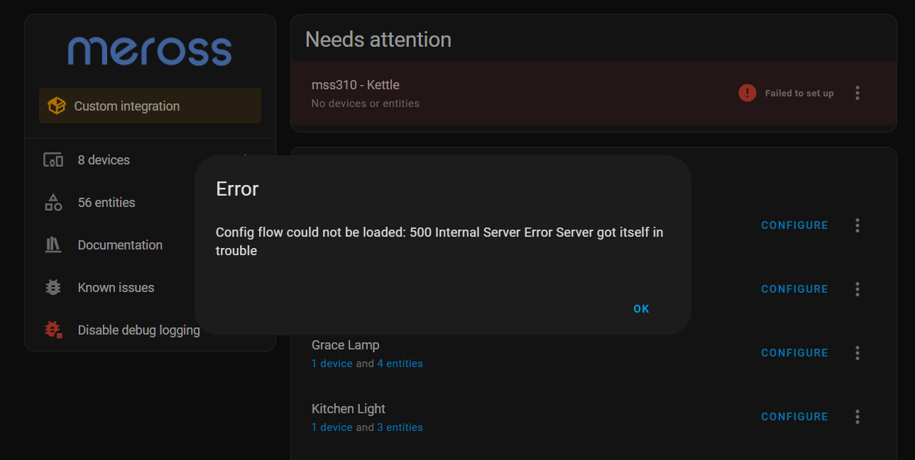 Device has no device or entity · Issue #297 · krahabb/meross_lan · GitHub