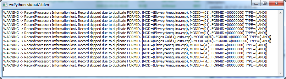 Record Processor Errors when tagging mods with CBash Mergable · Issue ...