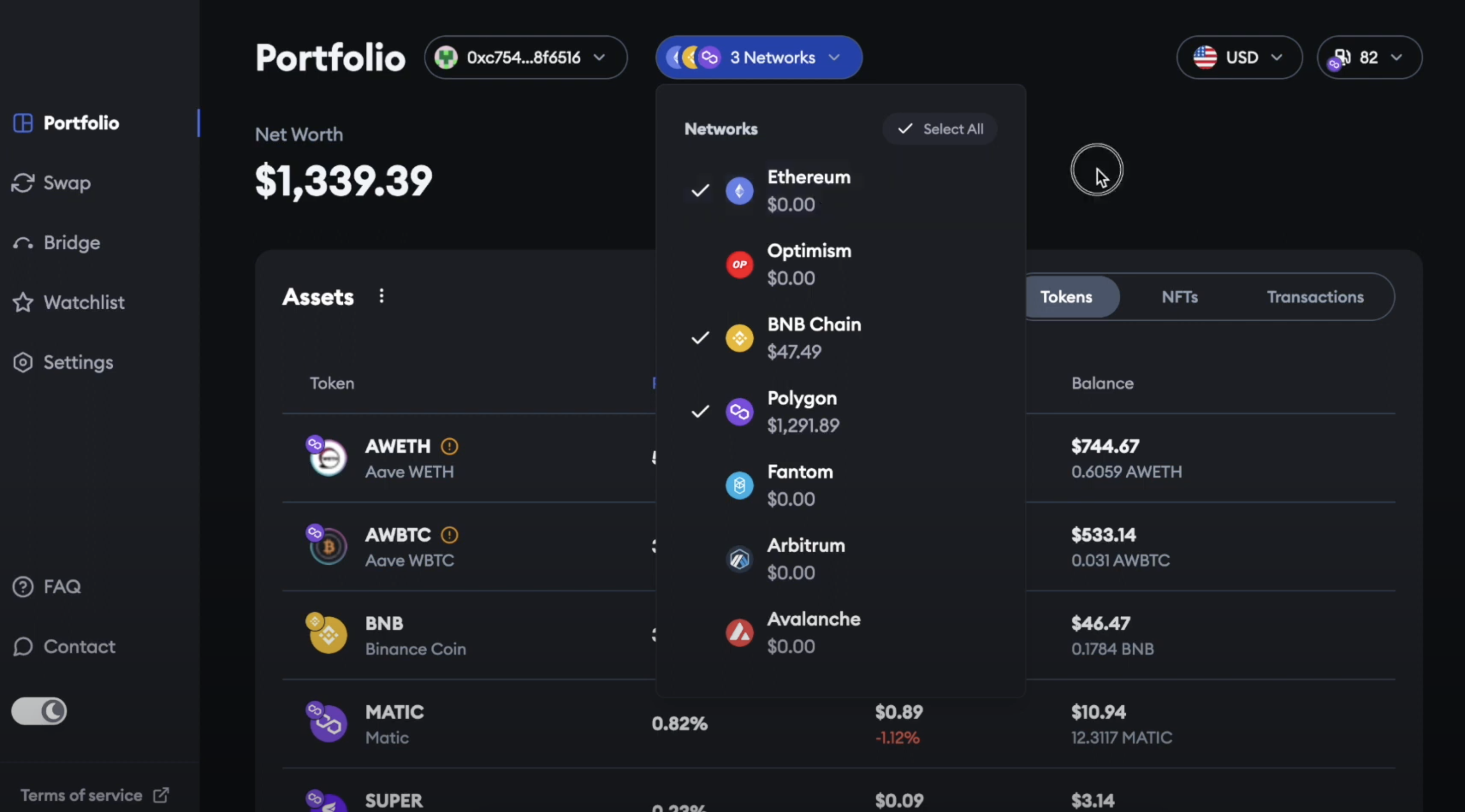 [TASK] Multiple networks display for account dashboard · Issue #185 · tangle-network/webb ...