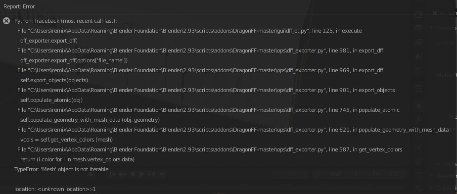 Problem while exporting model (dff) · Issue #183 · Parik27/DragonFF · GitHub
