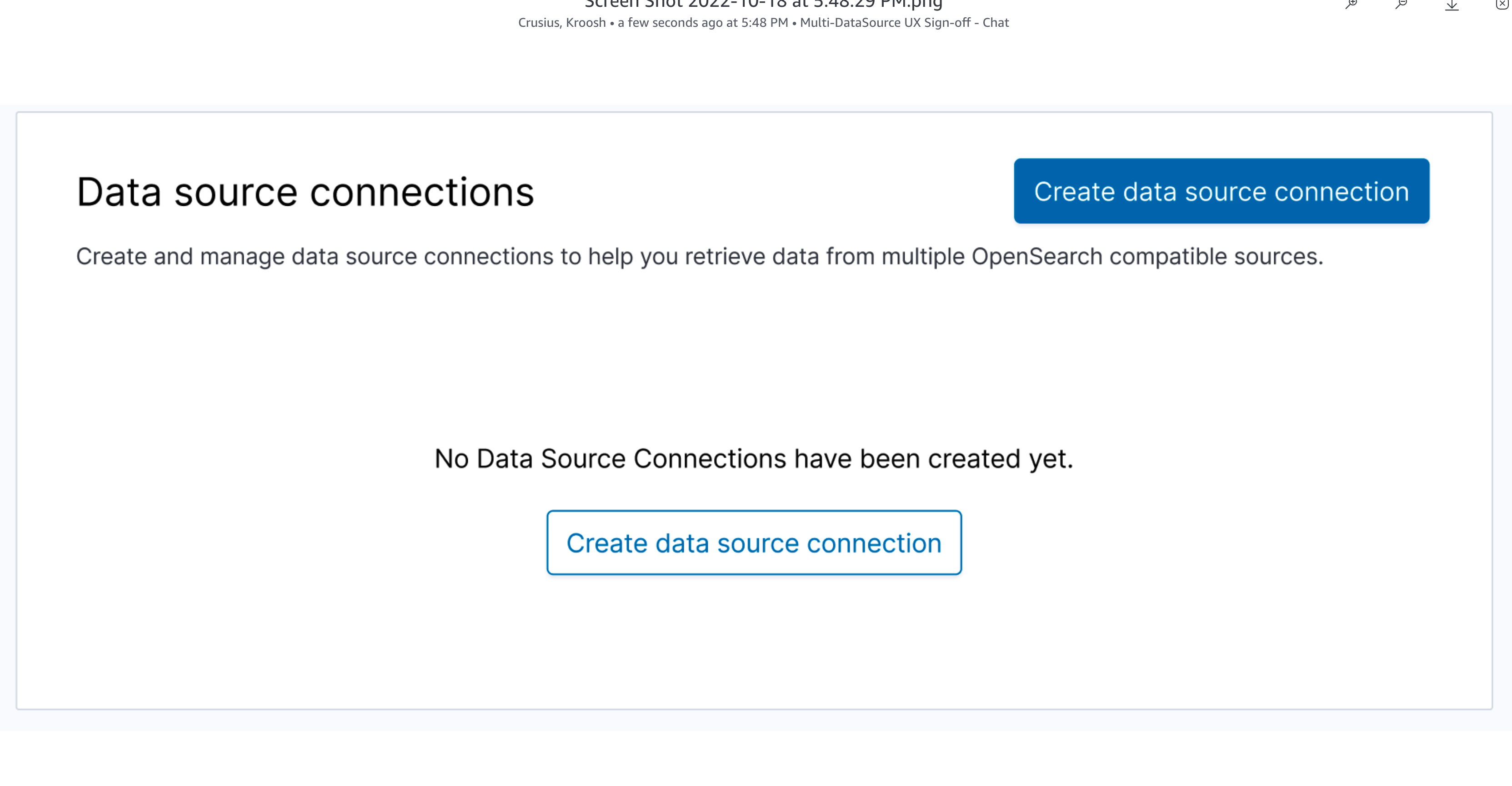 [MD] Datasource listing page create button in empty state · Issue #2617 · opensearch-project ...