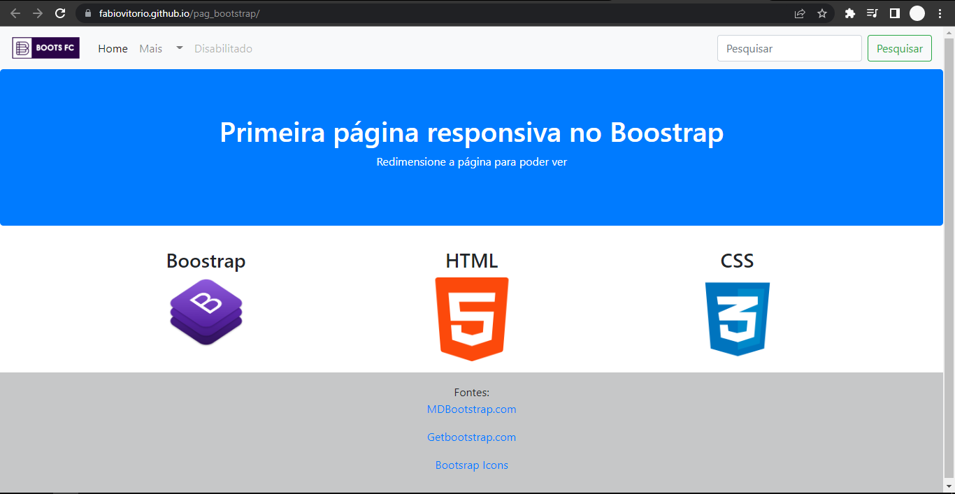 GitHub - fabioVitorio/pag_bootstrap: ⚡Página Bootstrap