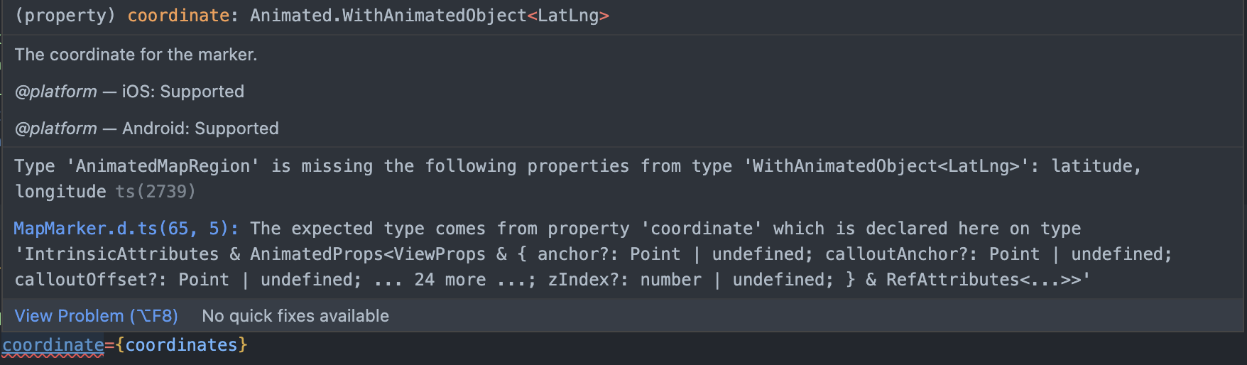 Markeranimated Animation Doesn T Work · Issue 4551 · React Native Maps React Native Maps · Github