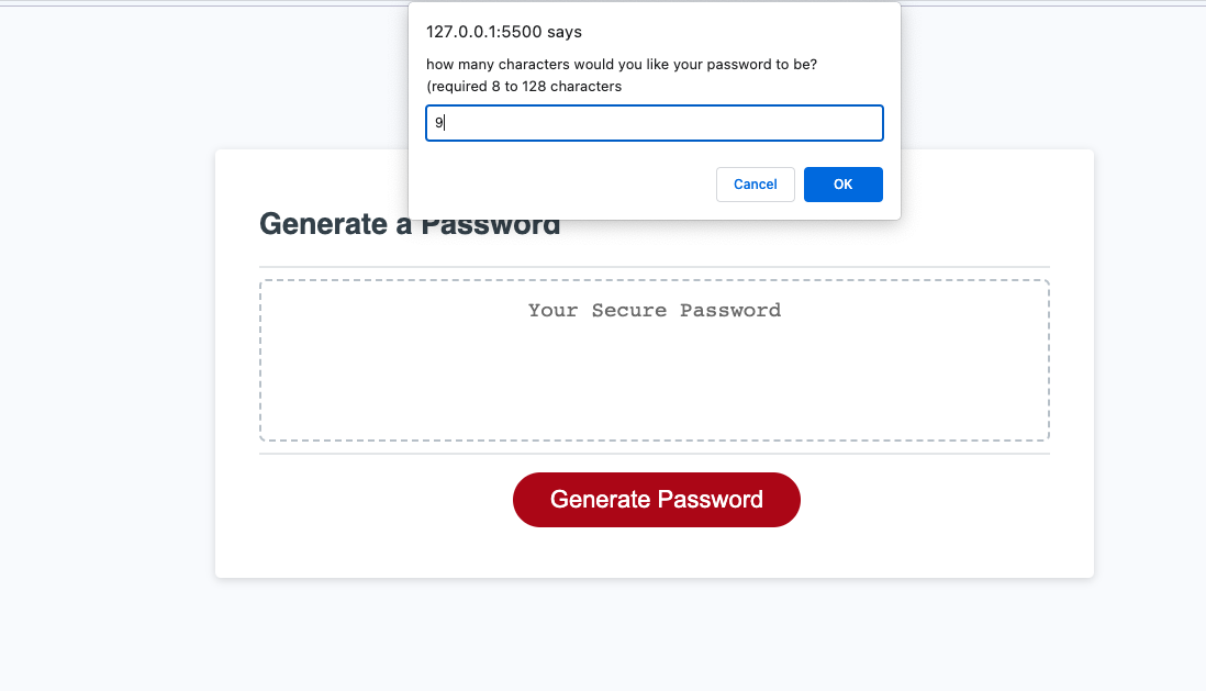GitHub - AHardin77/Javascript-Password-Generator