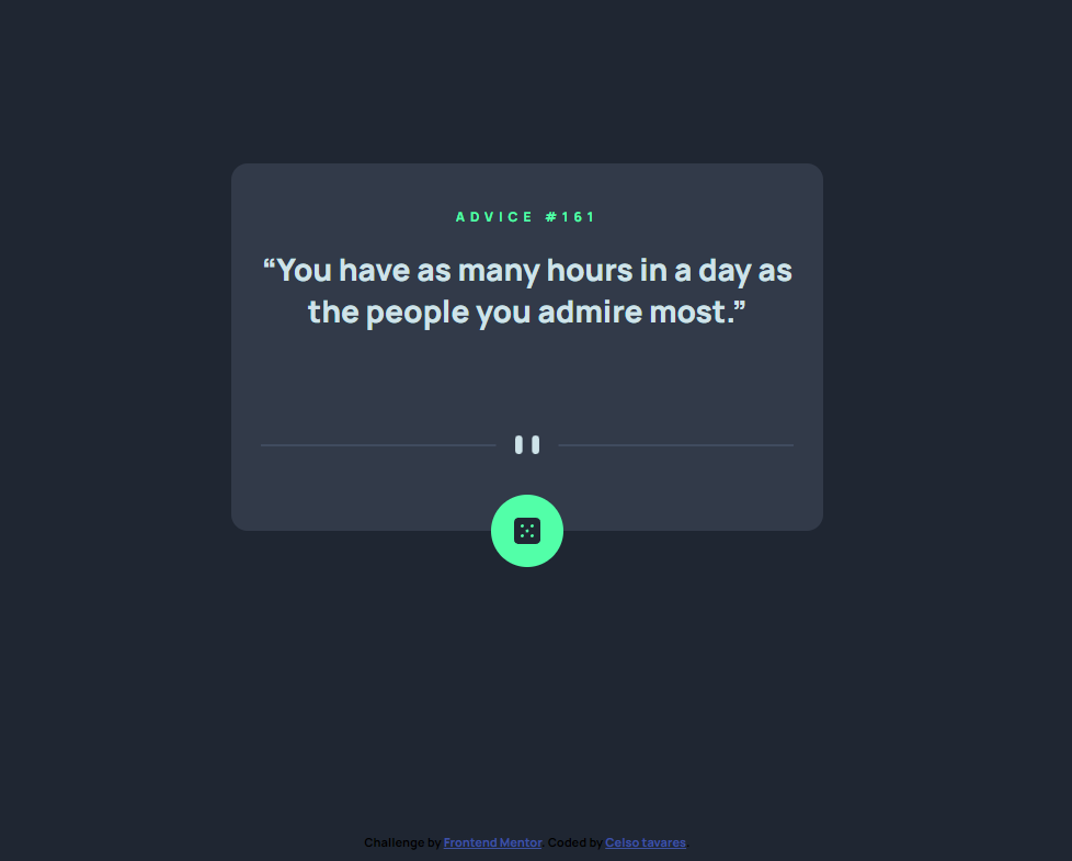GitHub - CelsoTavares/advice-generator-app: App gerador de conselhos, consumindo uma api ...