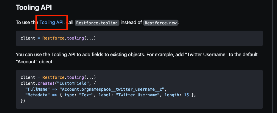 Tooling API link is broken · Issue #793 · restforce/restforce · GitHub