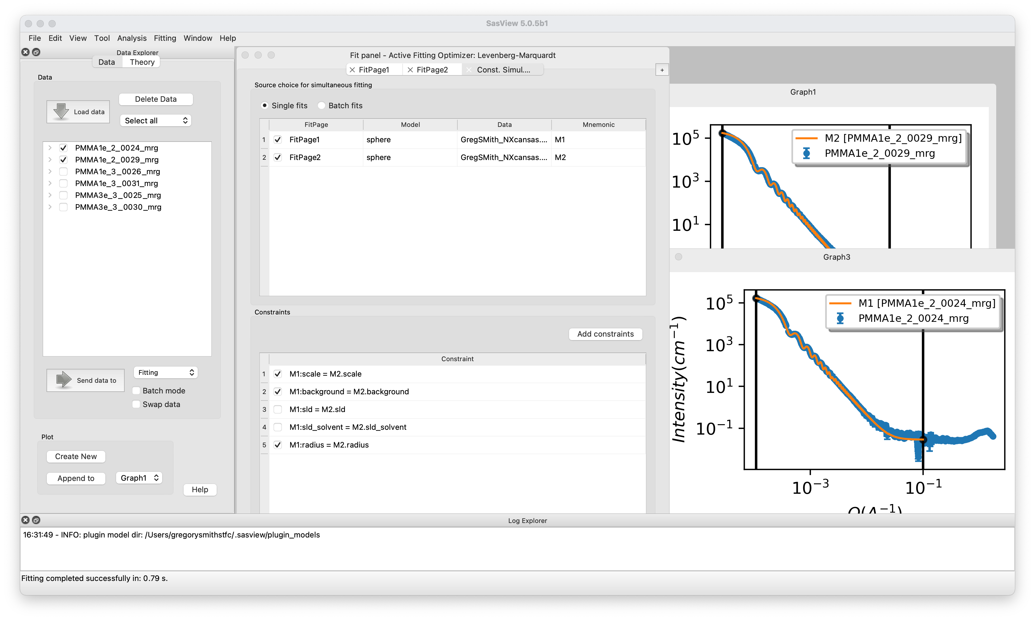Issue in using constrained fitting · Issue #2004 · SasView/sasview · GitHub