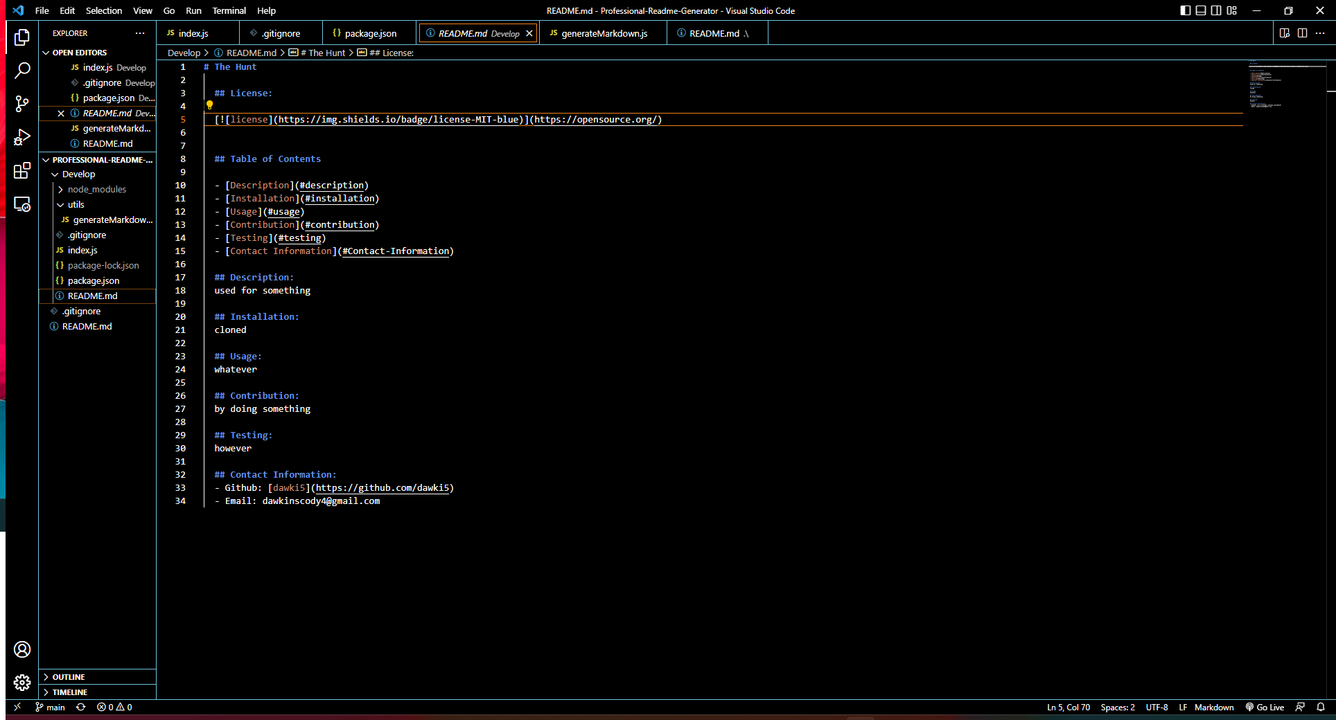GitHub - dawki5/Professional-Readme-Generator