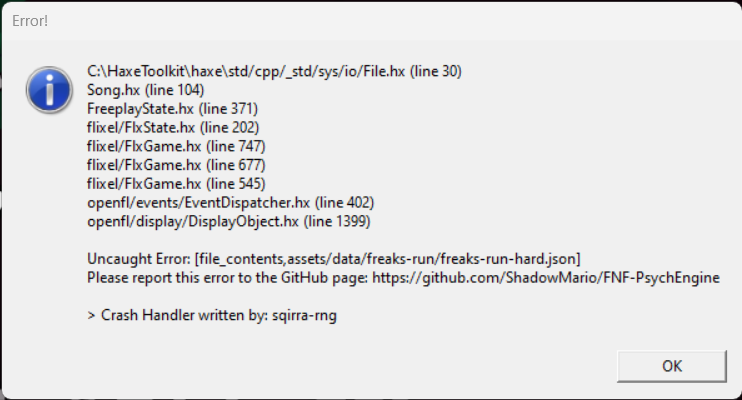 Song won't start · Issue #12038 · ShadowMario/FNF-PsychEngine · GitHub